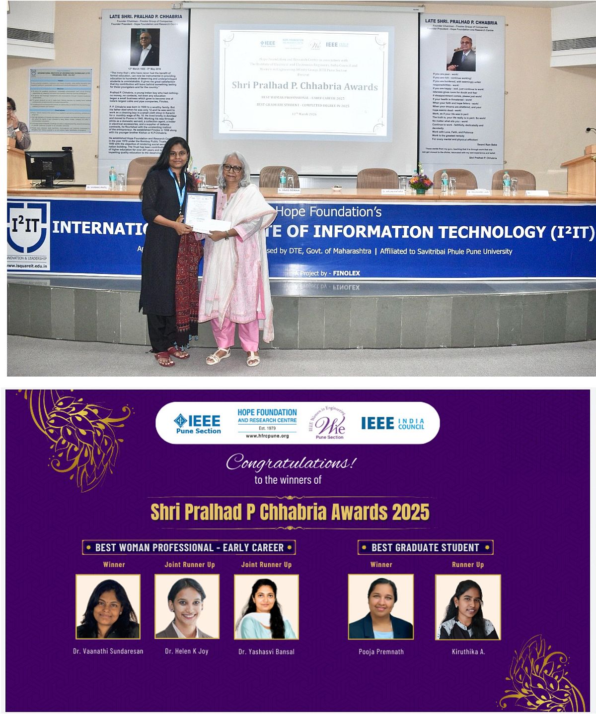Dr. Vaanathi Sundaresan is awarded Best Woman Professional (Early ...